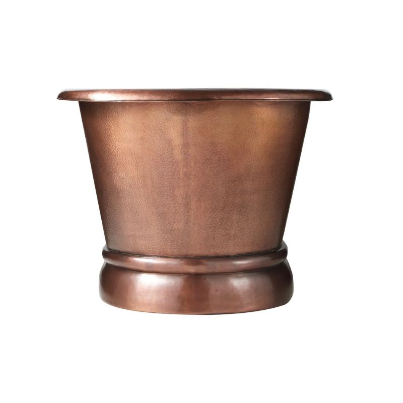 Coppersmith Creations Antique Copper Bath, Roll Top Hammered Copper Ba ...