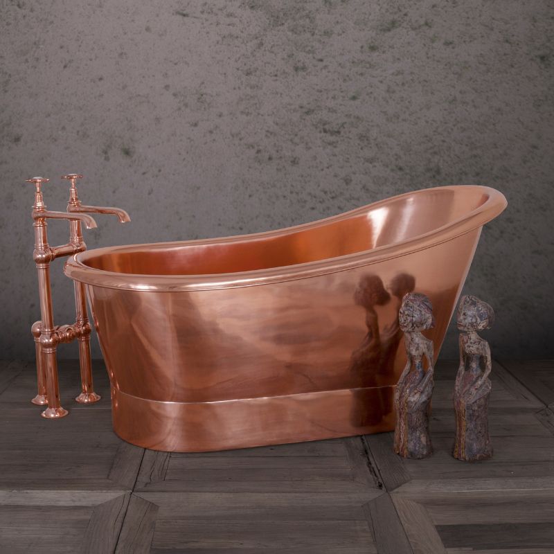 Hurlingham Bijou Copper Slipper Bath, Roll Top Copper Bathtub - 1500x7 ...