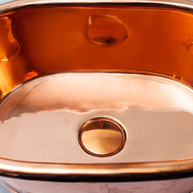 BC Designs Copper Basin, Roll Top Copper Bathroom Wash Basin - 530x345 ...