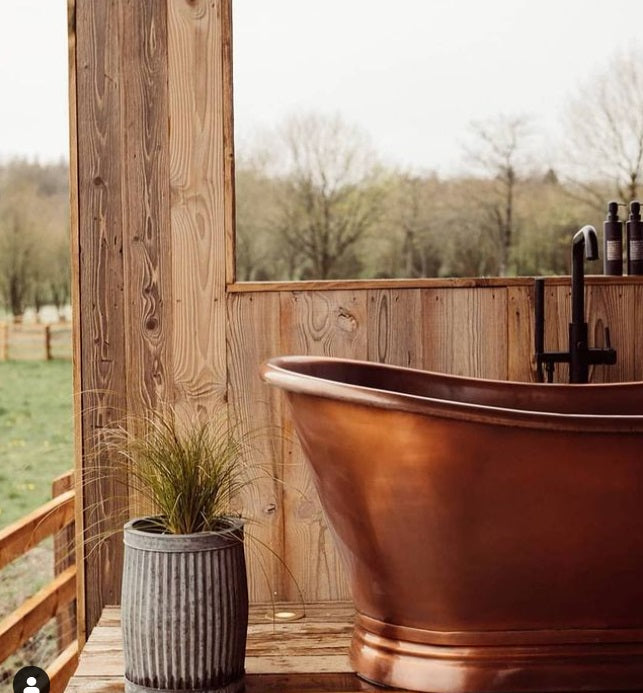 BC Designs Antique Copper Bath, Roll Top Copper Bathtub - 1700x725mm ...