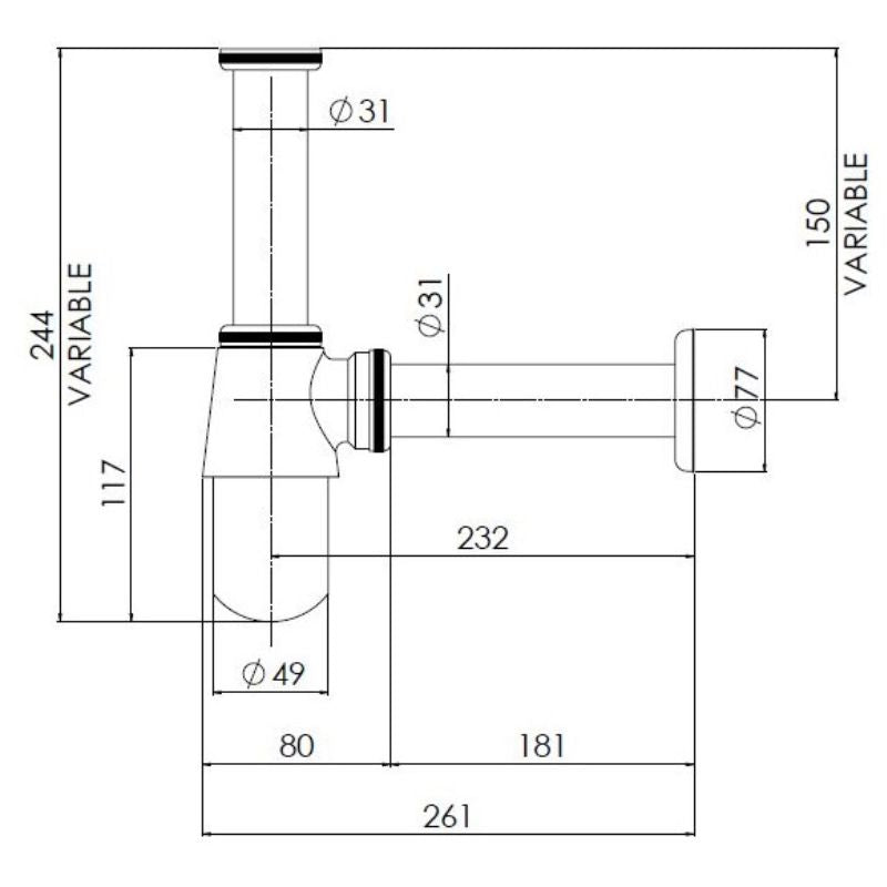 BC Designs Basin Bottle Trap, Countertop Bottle Trap Waste – Indulgent ...