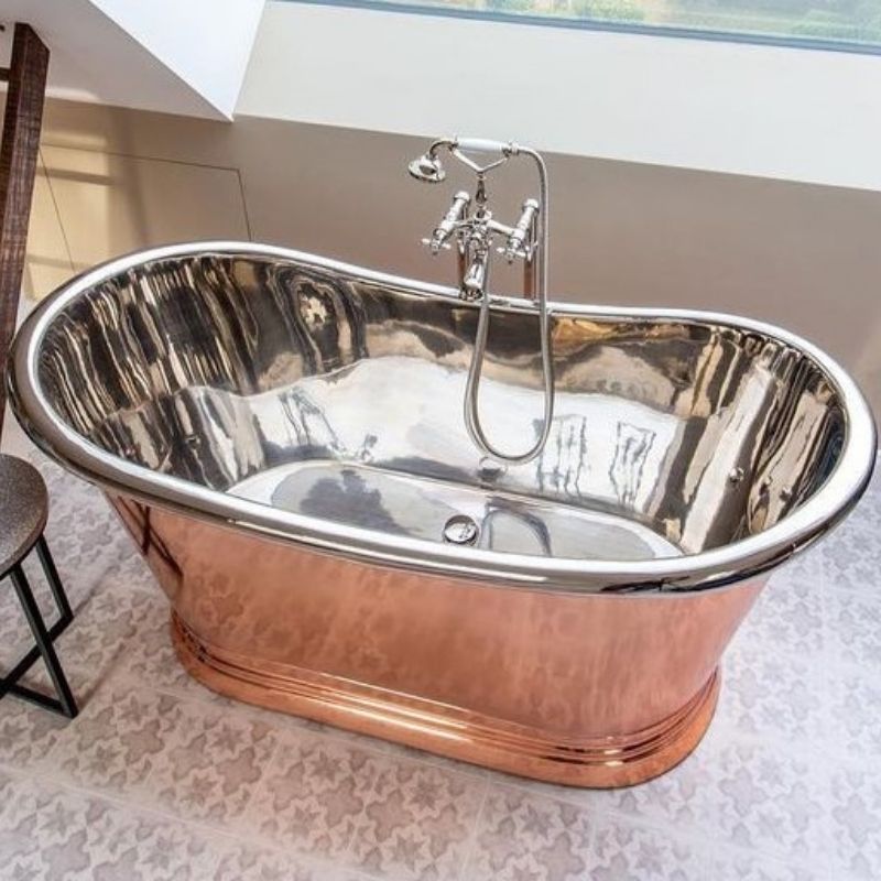 BC Designs Copper-Nickel Bath, Roll Top Copper-Nickel Bathtub - 1500x7 ...