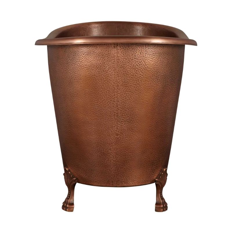 Coppersmith Creations Clawfoot Soaking Copper Bath, Roll Top Hammered ...