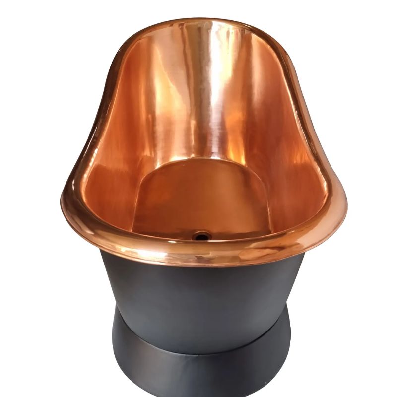 Coppersmith Creations Copper Bath, Roll Top Black Copper Bathtub - 168 ...