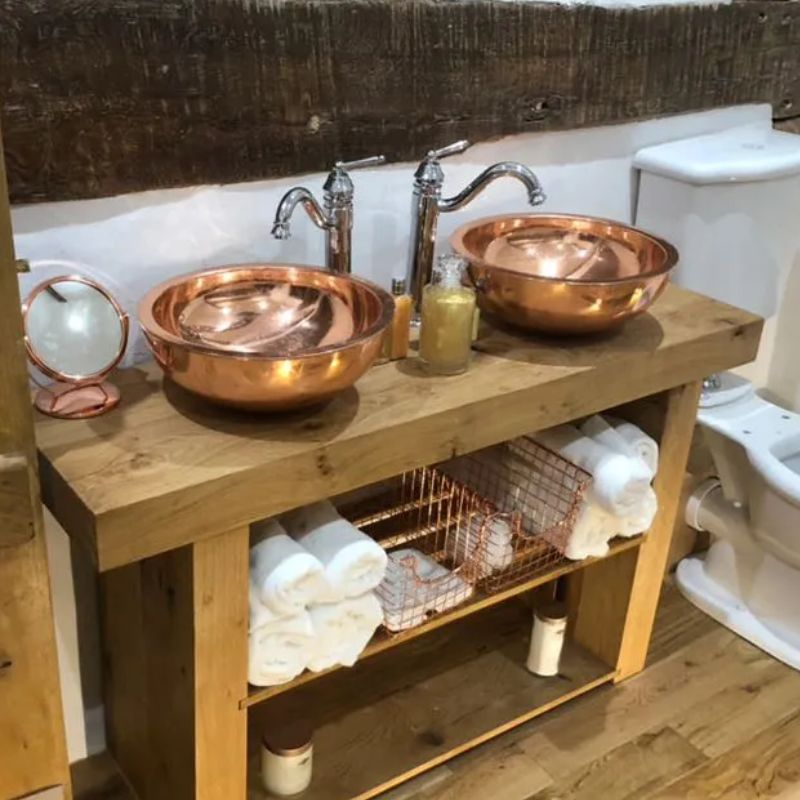 Coppersmith Creations Copper Bathroom Basin, Round Copper Basin - 407x ...