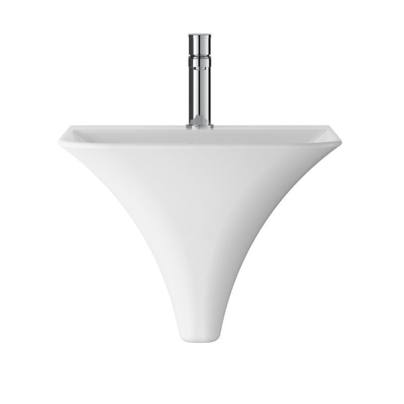 Hudson Reed Grace Wall Hung Ceramic Small Bathroom 1TH Wash Basin - 35 ...