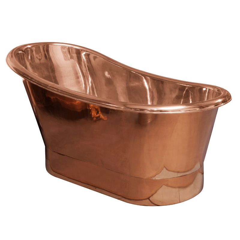 Hurlingham Bijou Copper Slipper Bath, Roll Top Copper Bathtub - 1500x7 ...