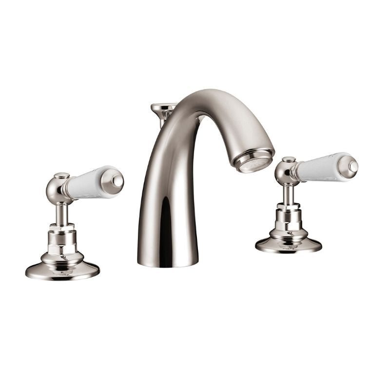 Hurlingham Lever 3-Hole Classical Spout Bathroom Basin Mixer Taps ...