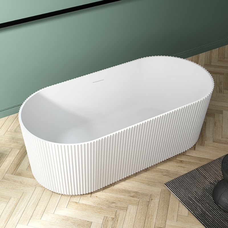 Indulgent Bathing Acacia Freestanding Textured Ribbed Bath, Double End