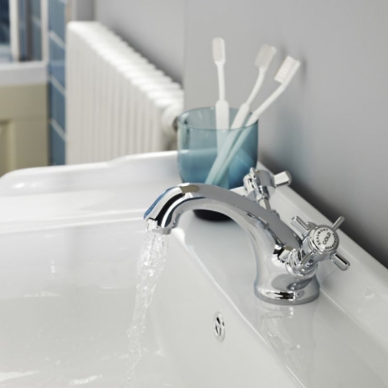 Nuie Beaumont Luxury Bathroom Basin Mono Tap Mixer, Traditional Crossh ...