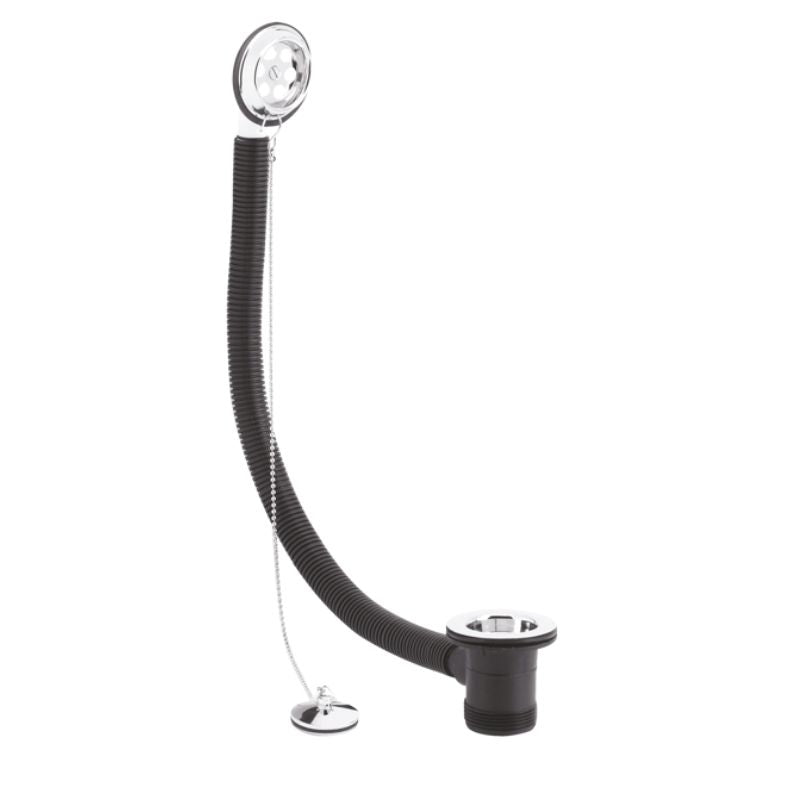 Nuie Concealed Bath Overflow & Plug, Retainer Plug & Ball Chain Bath W ...